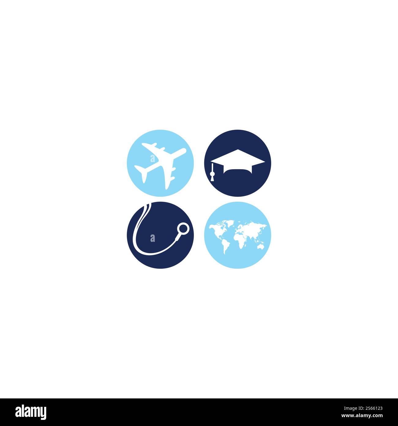 Study abroad vector logo design. Medical study in abroad logo concept ...