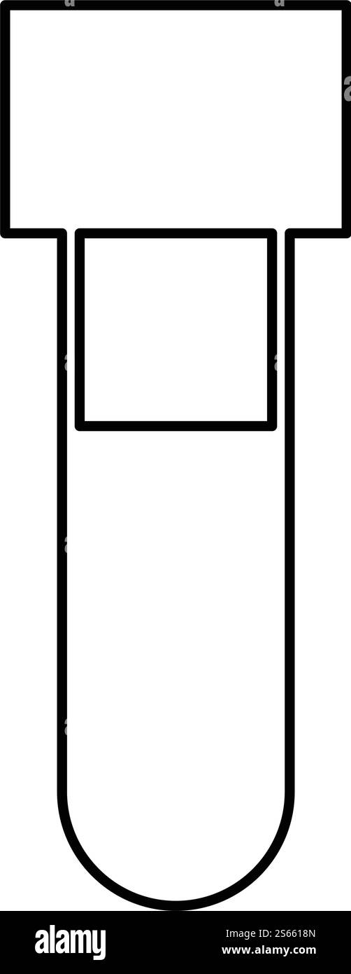 Test tube with blood Medical vial icon outline black color vector ...