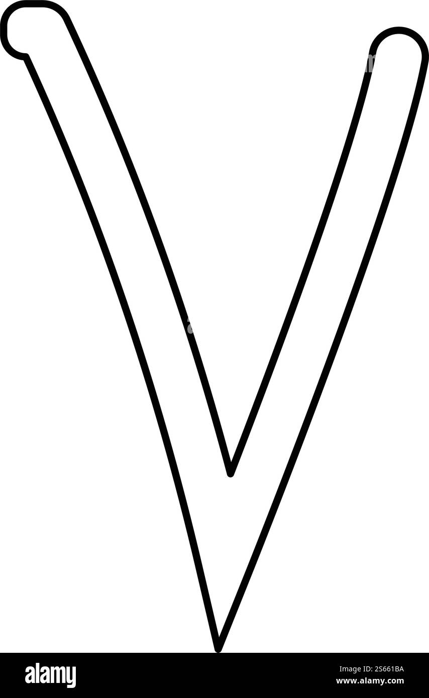 Nu greek symbol small letter lowercase font icon outline black color ...