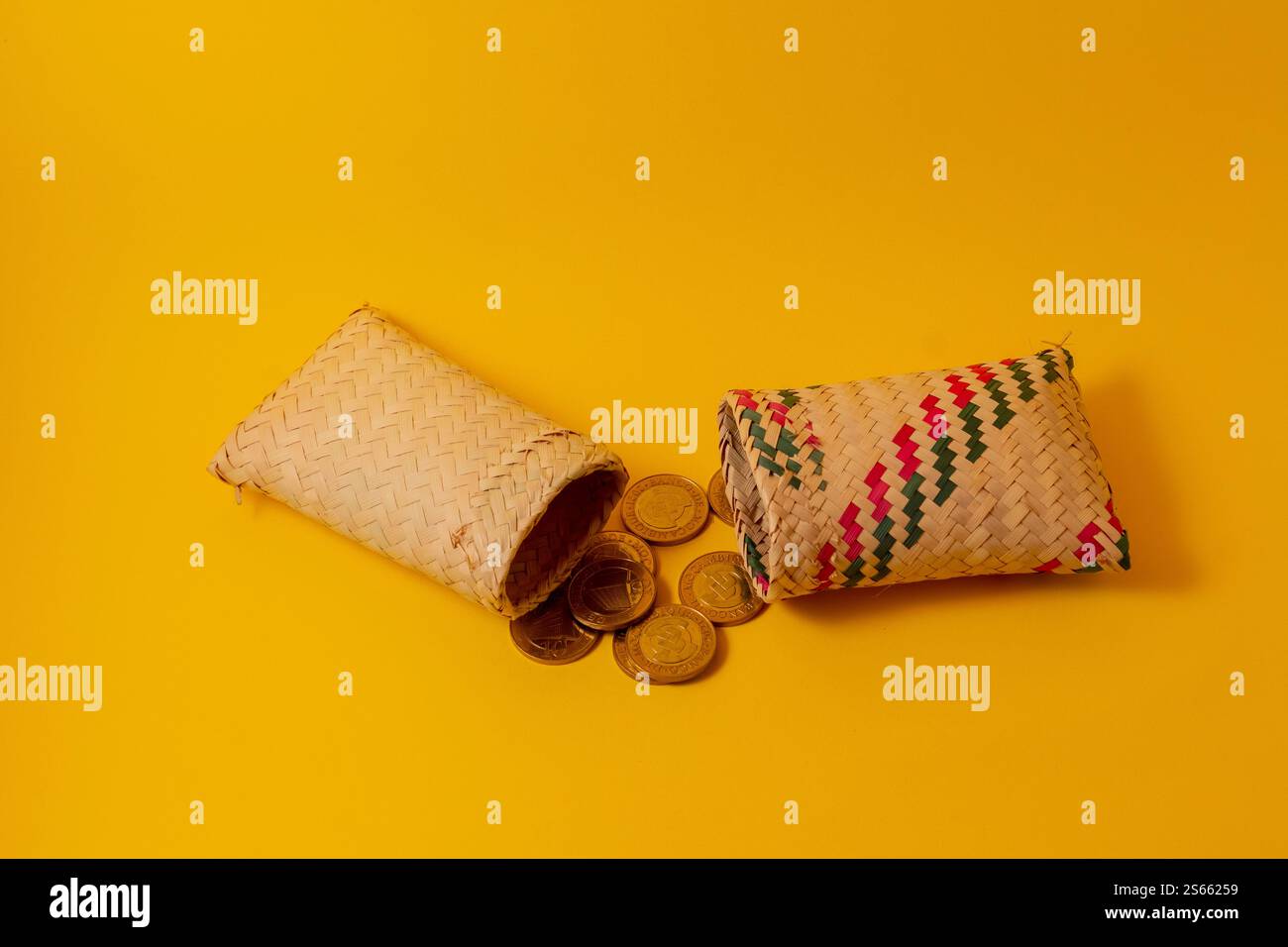 Traditional African straw wallet with 10 metical coins, perfect for ...