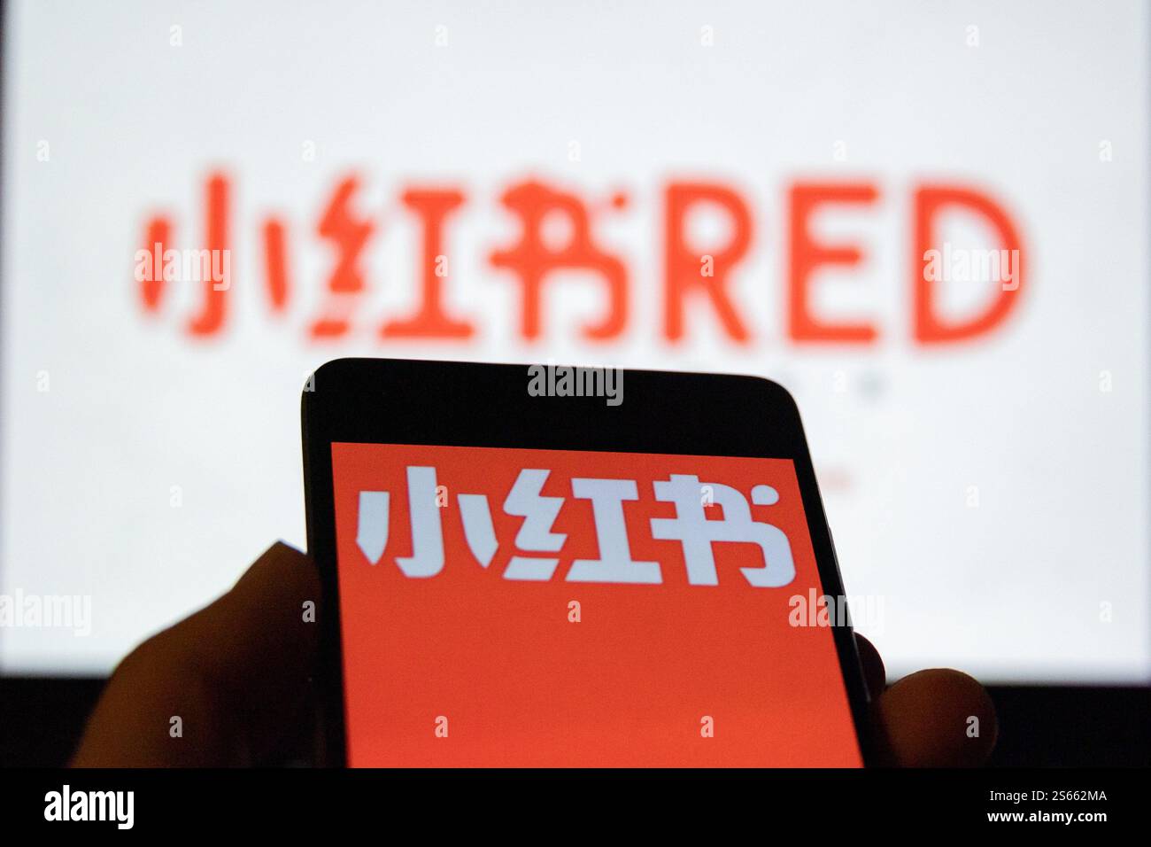 In this photo illustration, the RedNote logo is seen displayed Stock ...