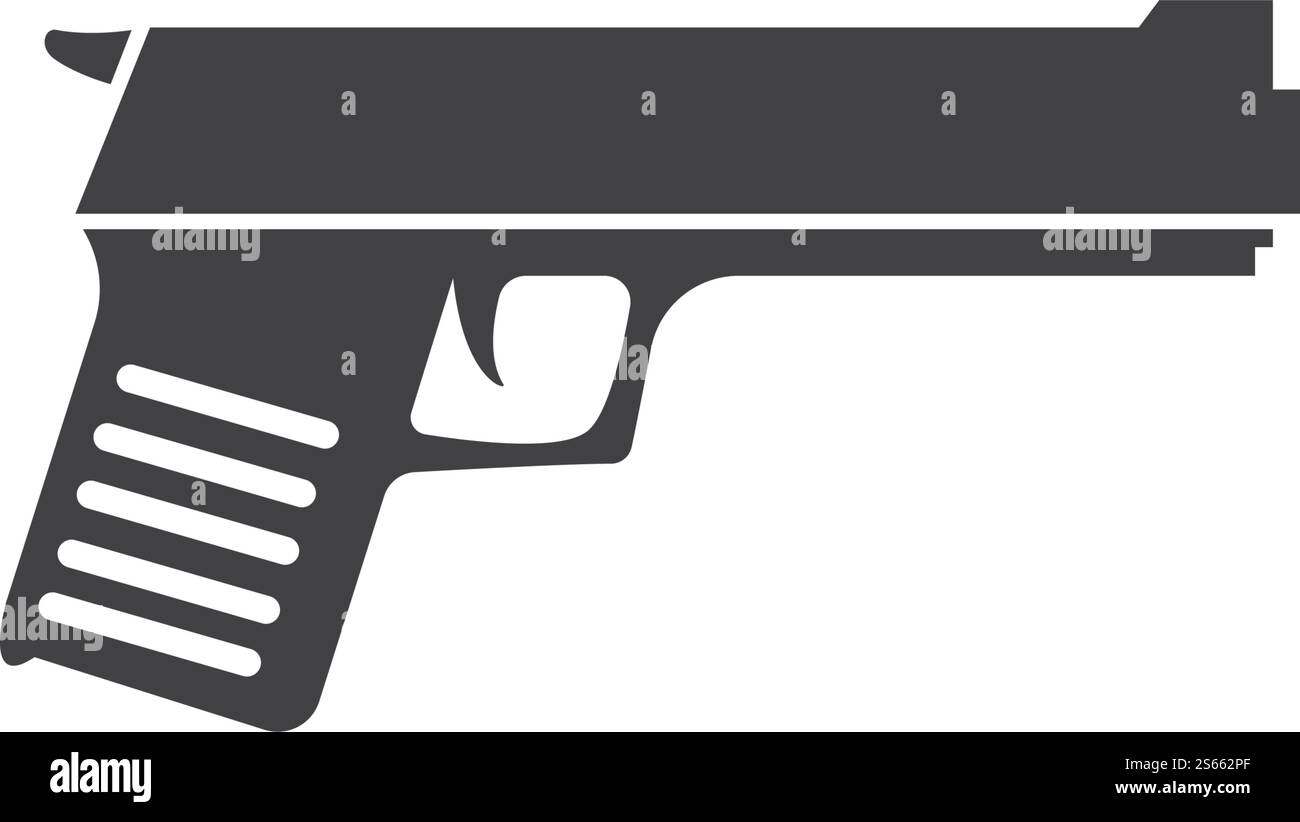 Pistol, gun, handgun, icon vector flat design Stock Vector Image & Art ...