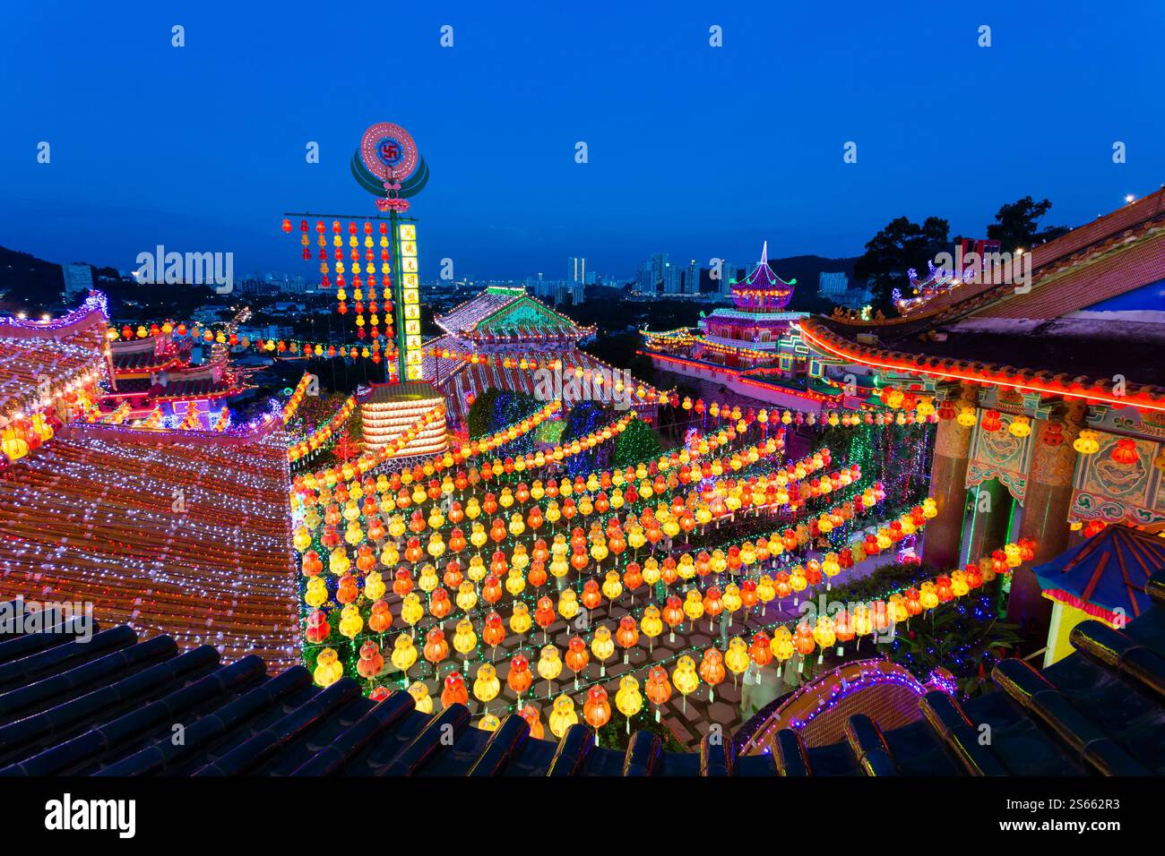 Penang, Malaysia - February 16, 2014: Chinese New Year illuminated ...