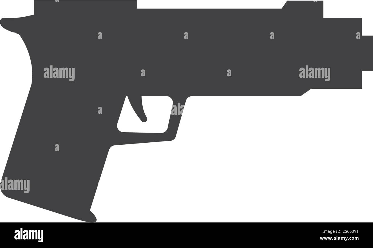 Pistol, gun, handgun, icon vector flat design Stock Vector Image & Art ...