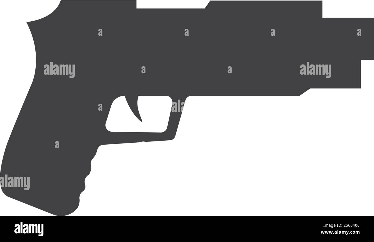 Pistol, gun, handgun, icon vector flat design Stock Vector Image & Art ...