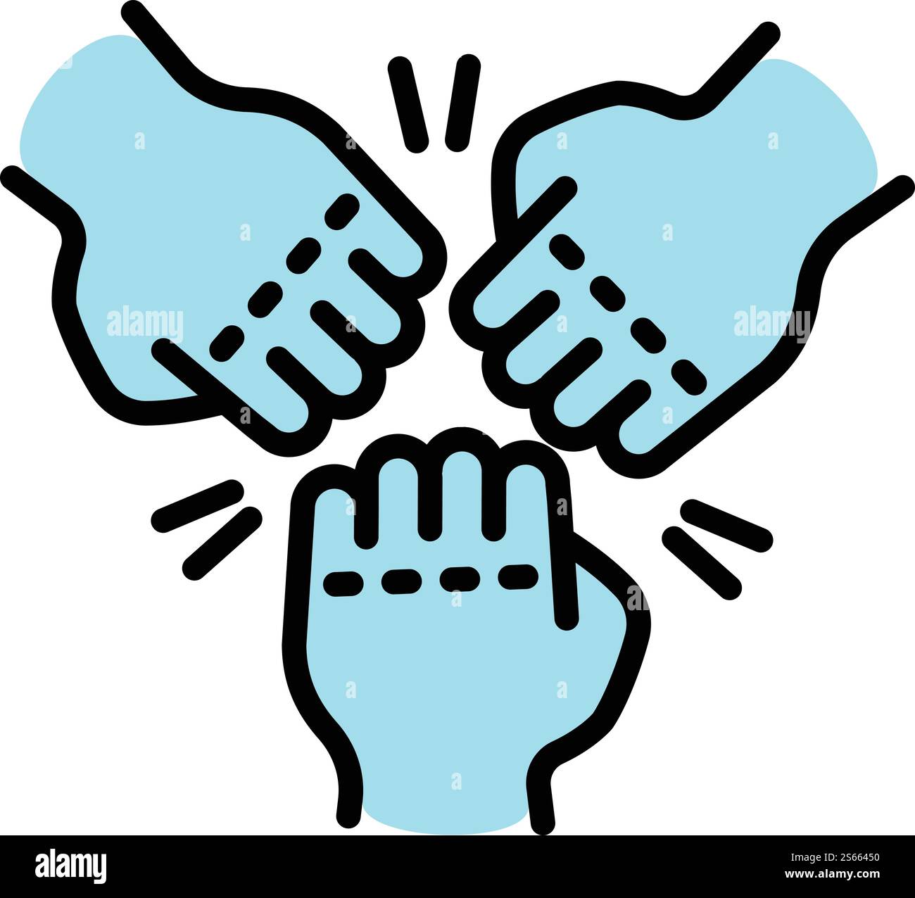Fist teamwork icon. Outline fist teamwork vector icon for web design ...