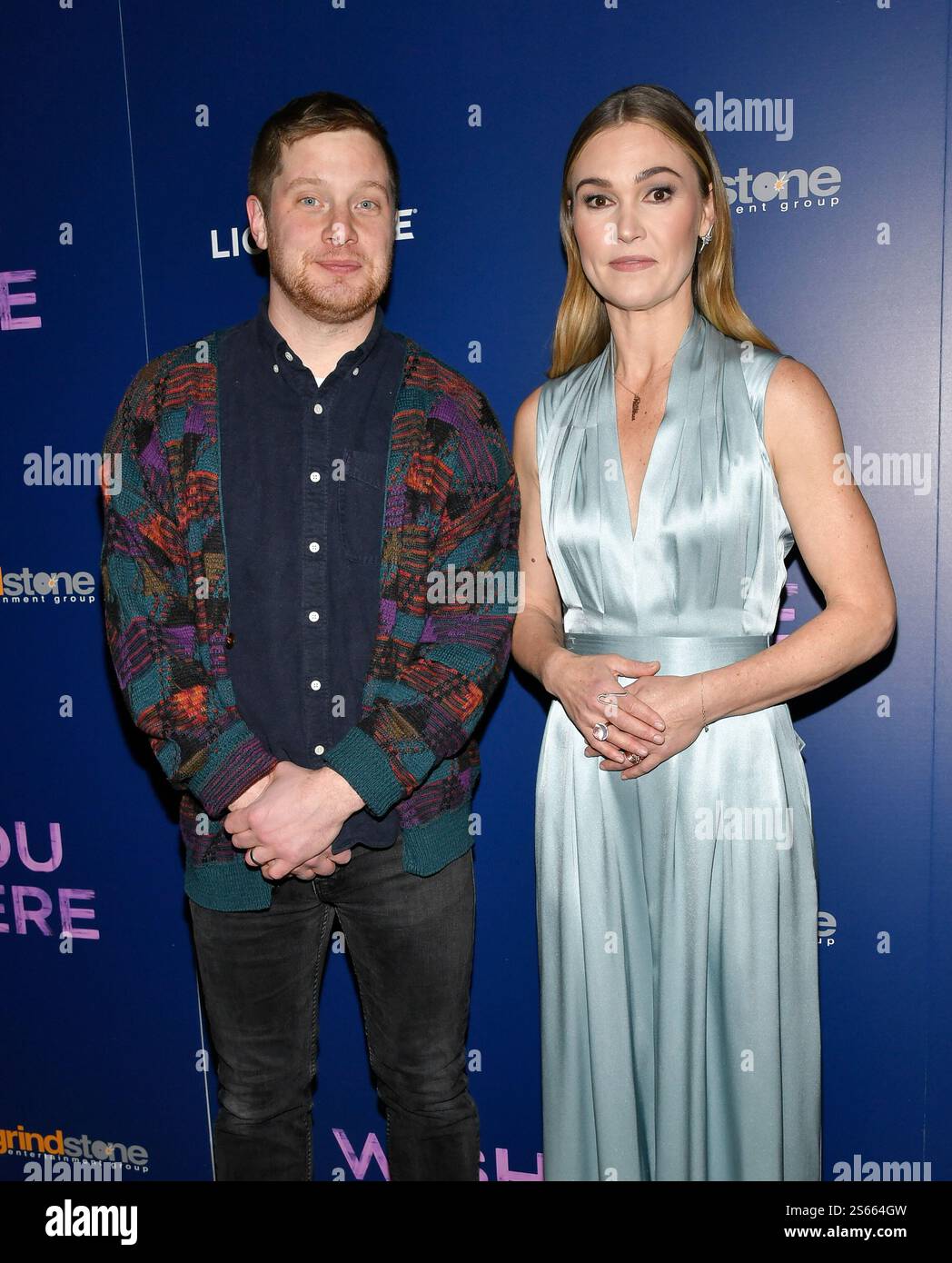 Josh Caras, left, and Julia Stiles attend the special screening of ...