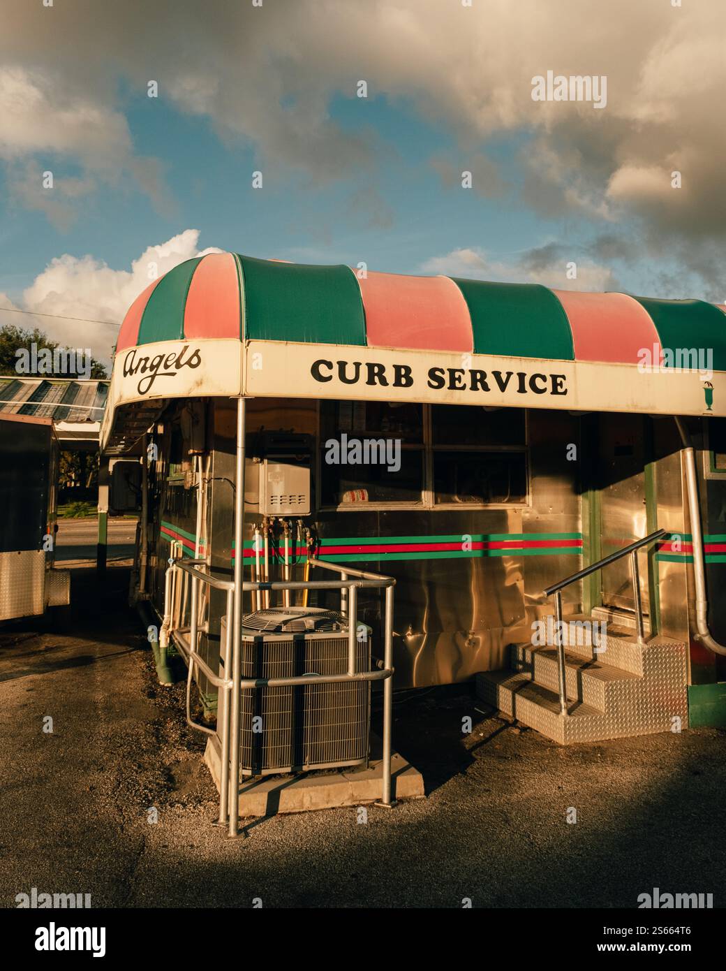 Curb Service sign at Angels Dining Car, Palatka, Florida Stock Photo ...