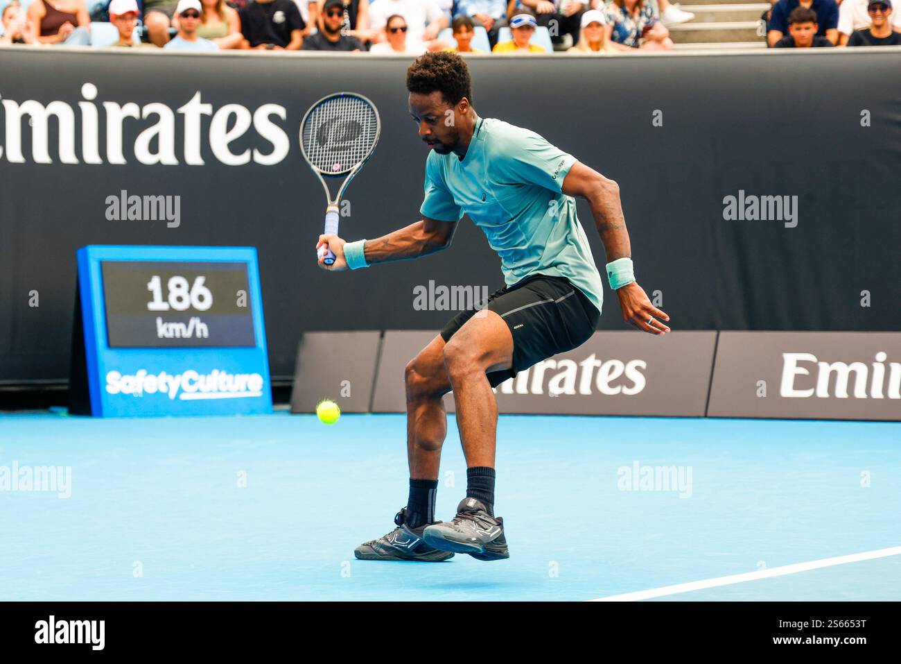 Melbourne, Australia, 16 Jan 2025. Gael Monfils (FRA) during the 2025 Tennis Australian Open at ...