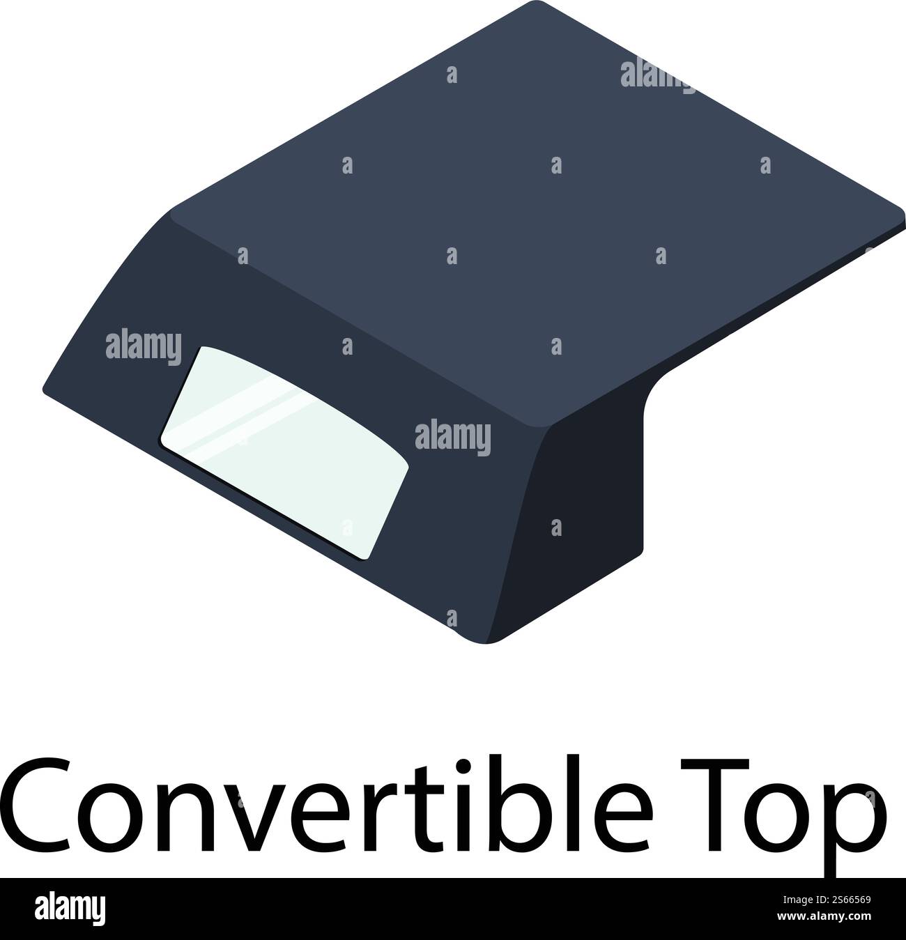 Convertible top icon. Isometric of convertible top vector icon for web ...
