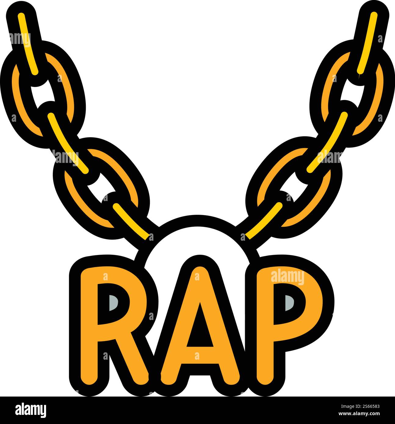 Rap necklace icon. Outline rap necklace vector icon for web design ...