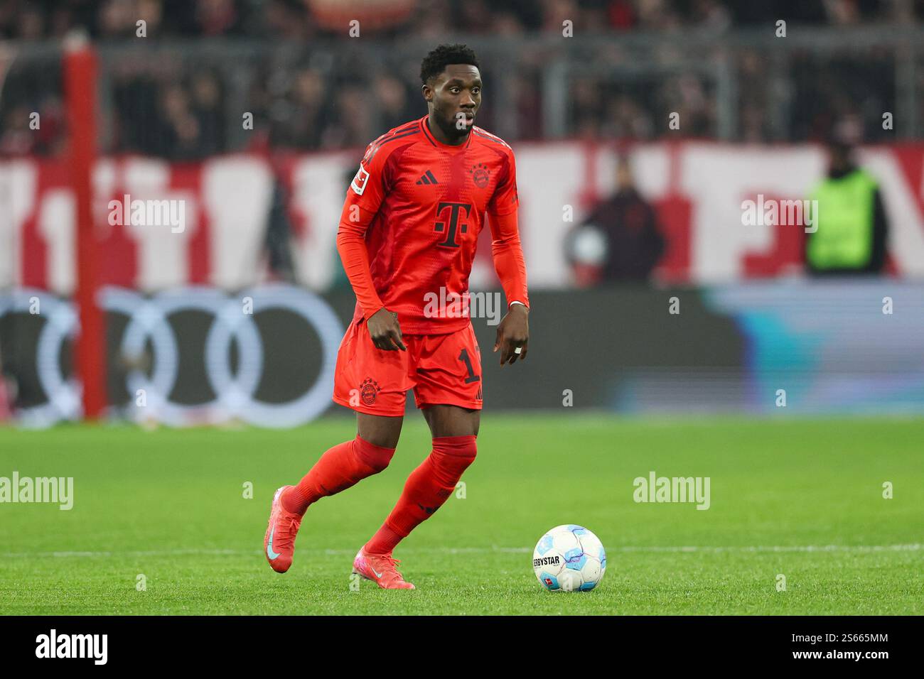 Alphonso Davies of Bayern Munich seen in action during the Bundesliga ...