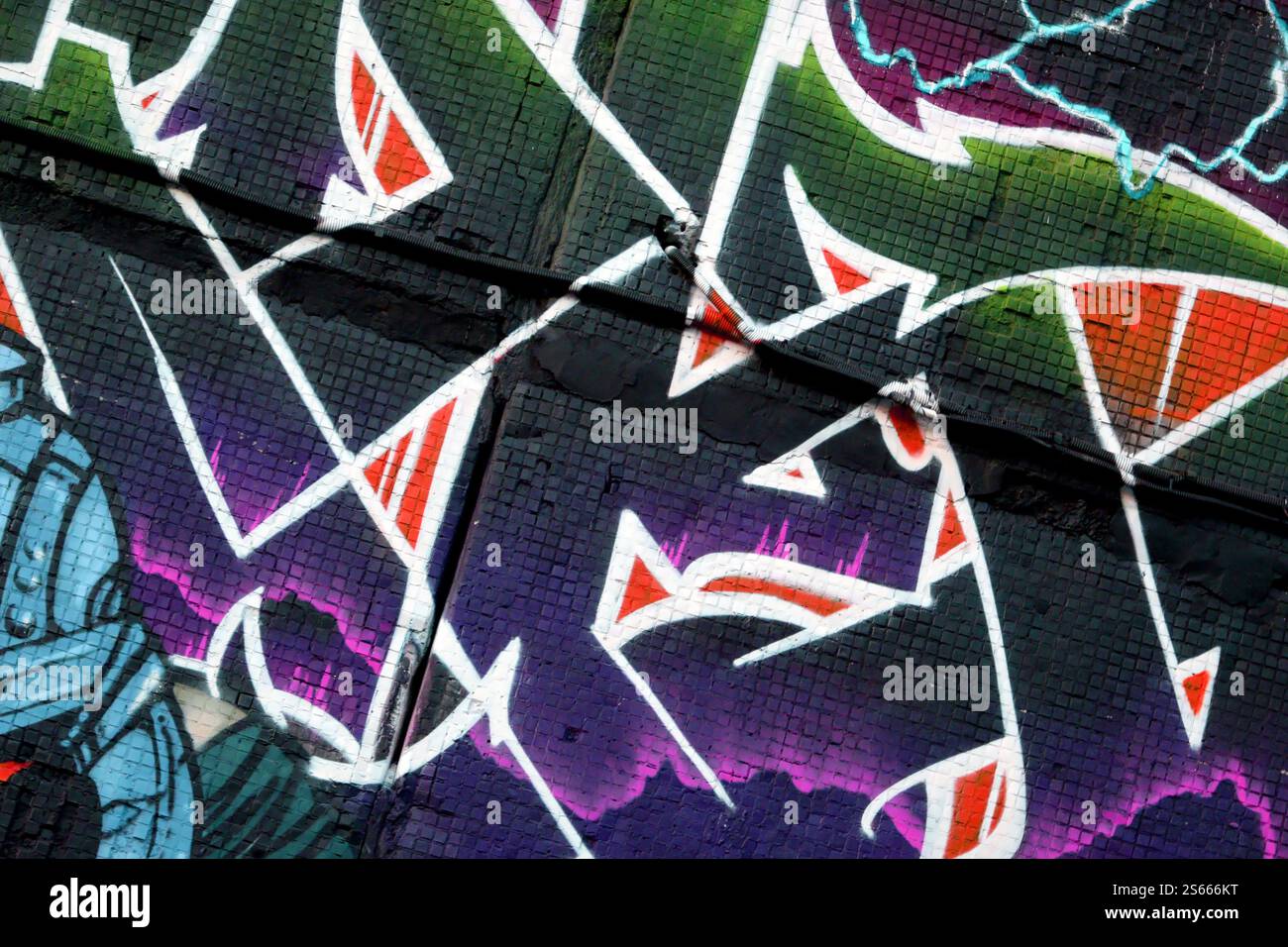 Colorful background of graffiti painting artwork with bright aerosol ...