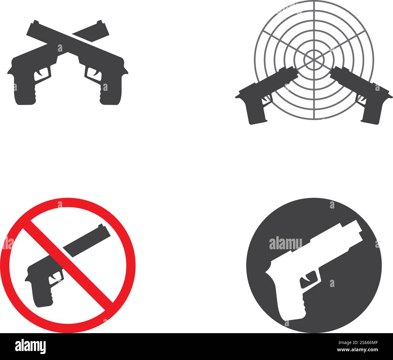 Pistol, gun, handgun, icon vector flat design Stock Vector Image & Art ...