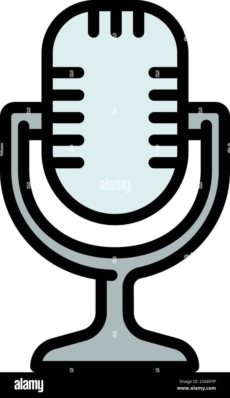 Studio microphone icon. Outline studio microphone vector icon for web ...