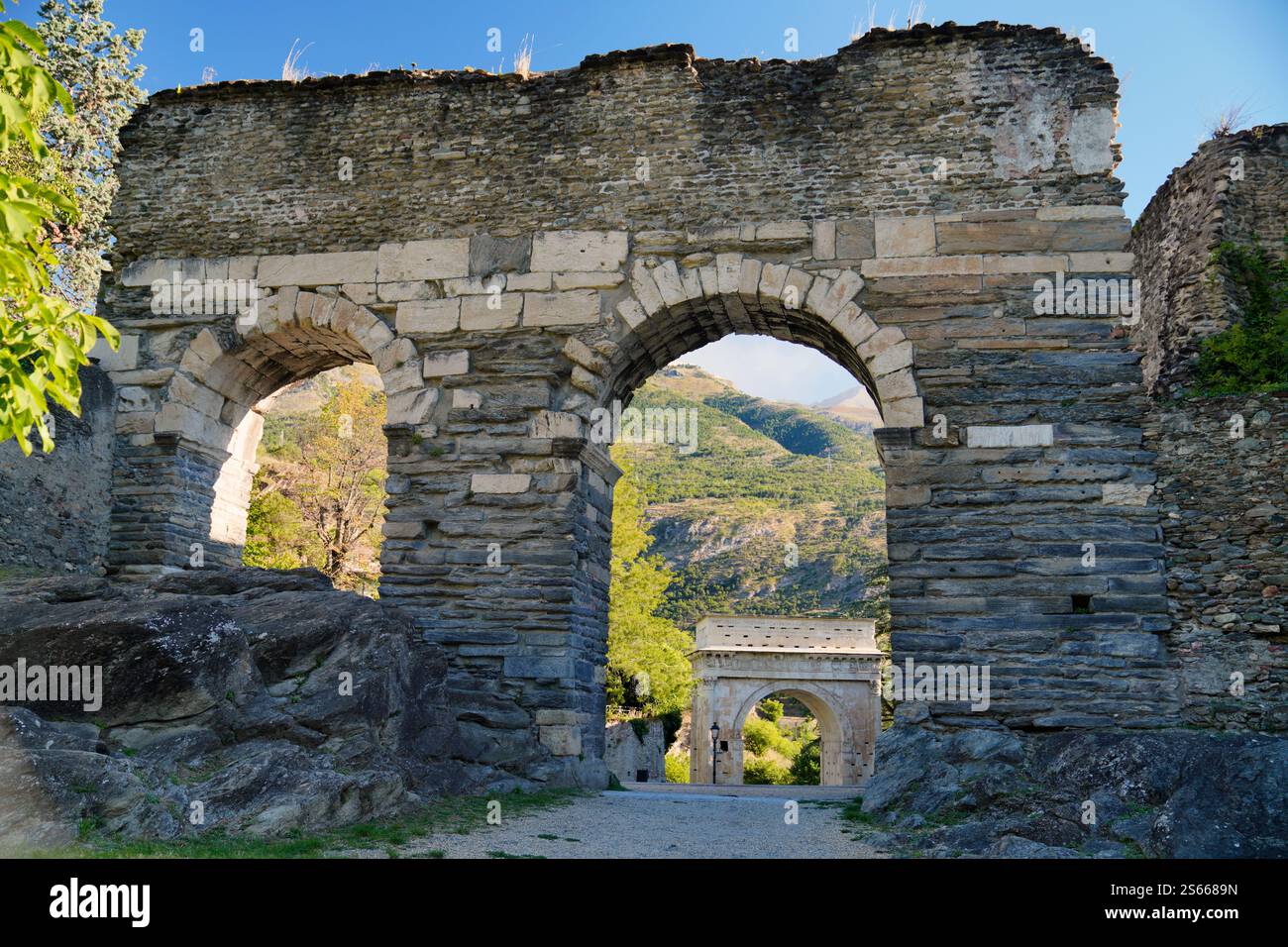 Arch of St Augustus,Arco di Augusto,Susa,Province of Piedmont Stock ...