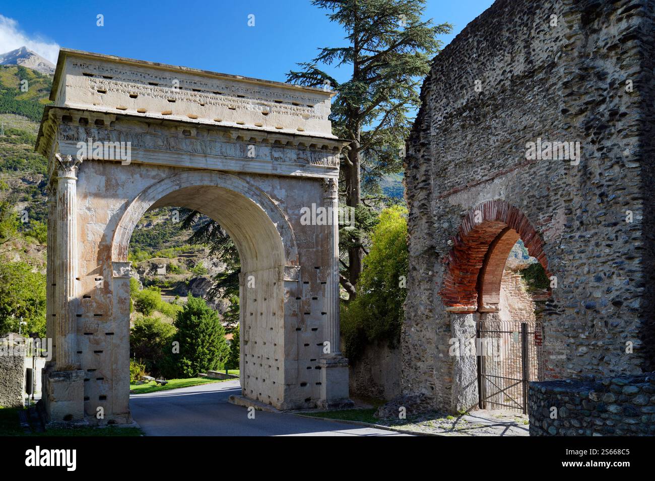 Arch of St Augustus,Arco di Augusto,Susa,Province of Piedmont Stock ...
