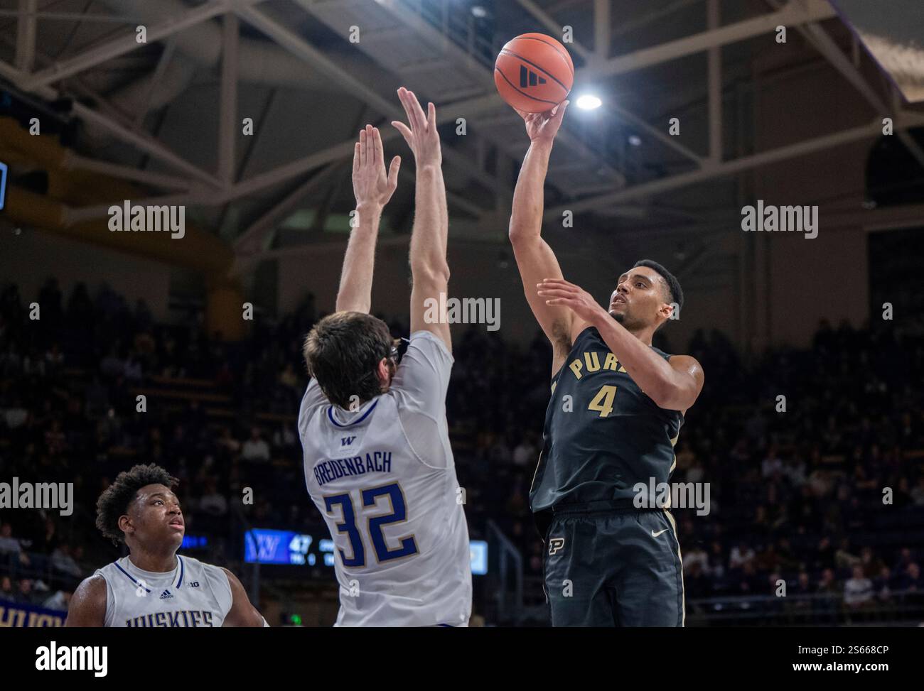 Purdue forward Trey Kaufman-Renn, right, shoots the ball over ...