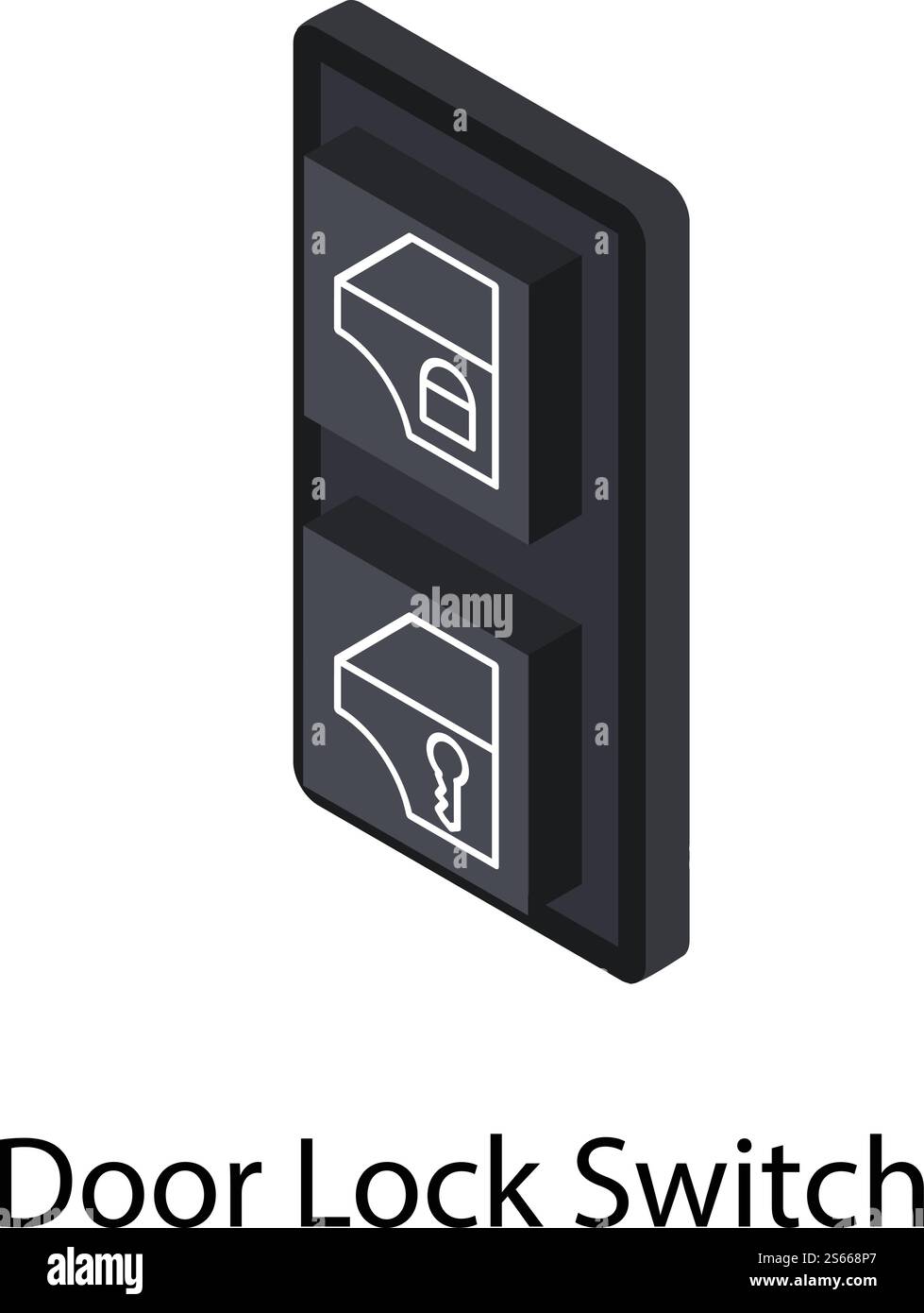 Door lock switch icon. Isometric of door lock switch vector icon for ...
