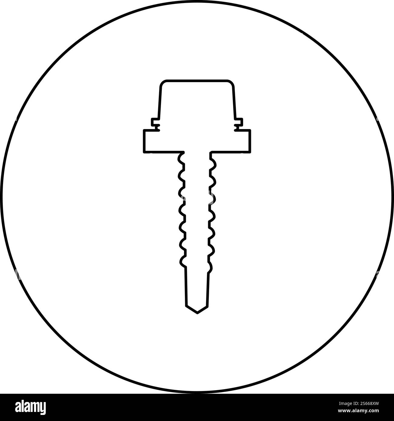 Metal roof screw Mounting profiled corrugated sheeting icon in circle ...