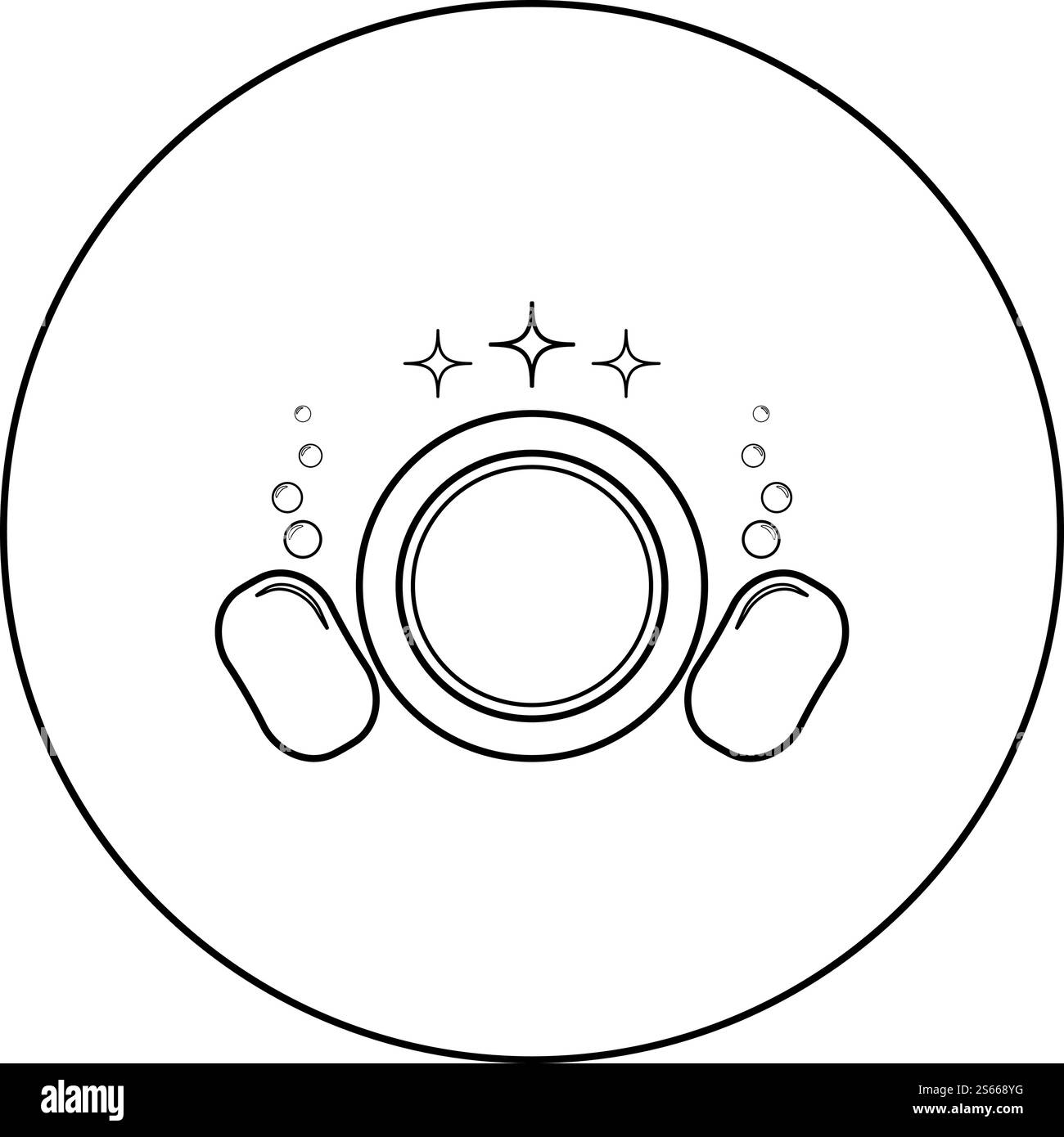 Dishwashing concept Clearing dishes Plate Washcloth Sponge Bubbles ...