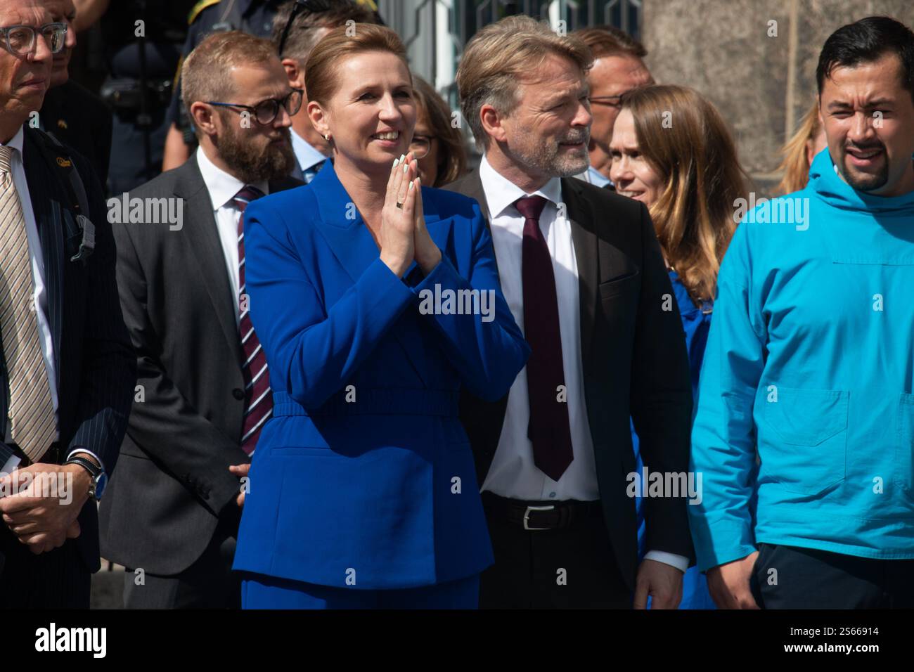 Danish Prime Minister Mette Frederiksen seen before Ukrainian President ...
