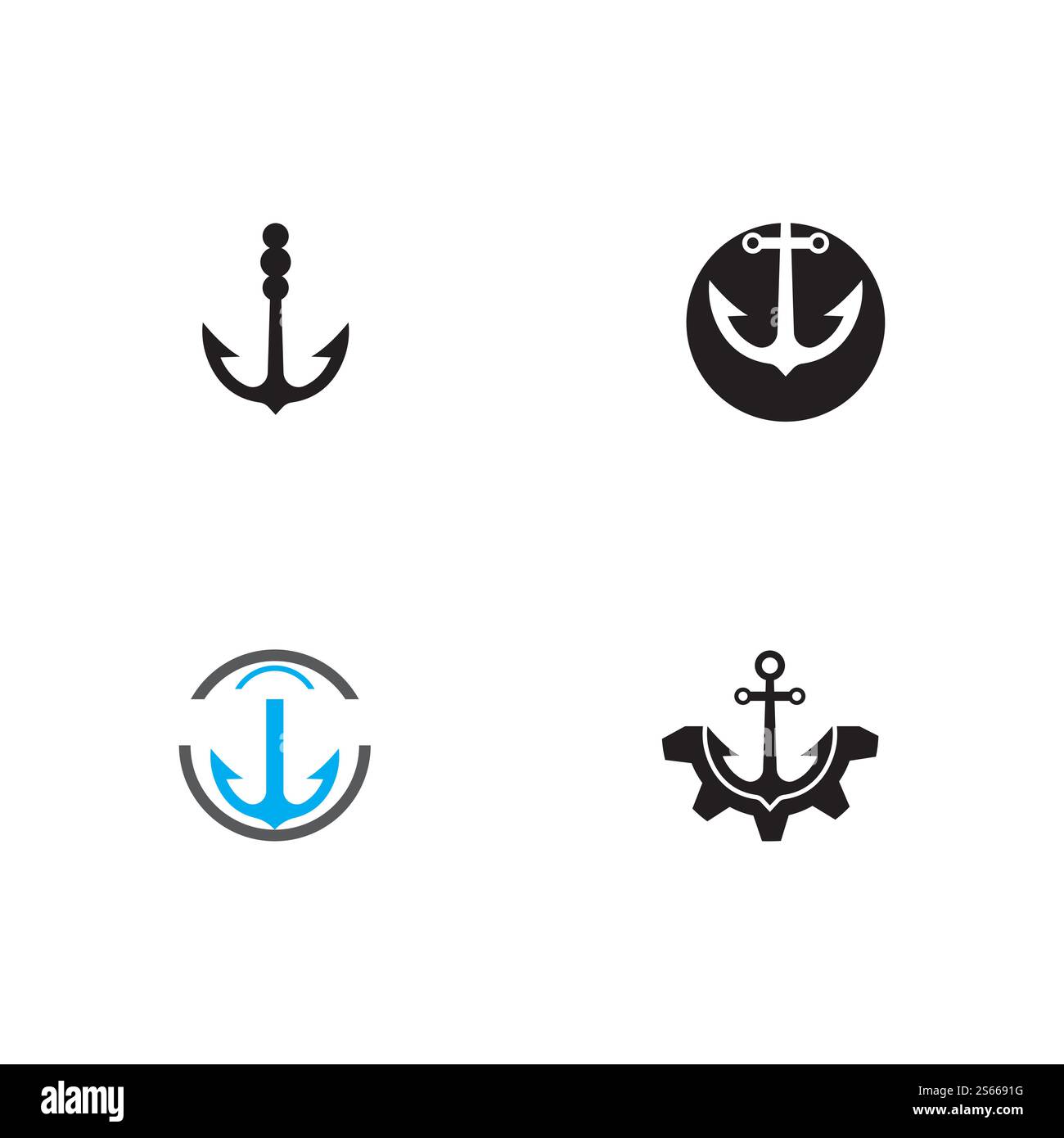 Set Anchor Logo Template vector symbol nature Stock Vector Image & Art ...