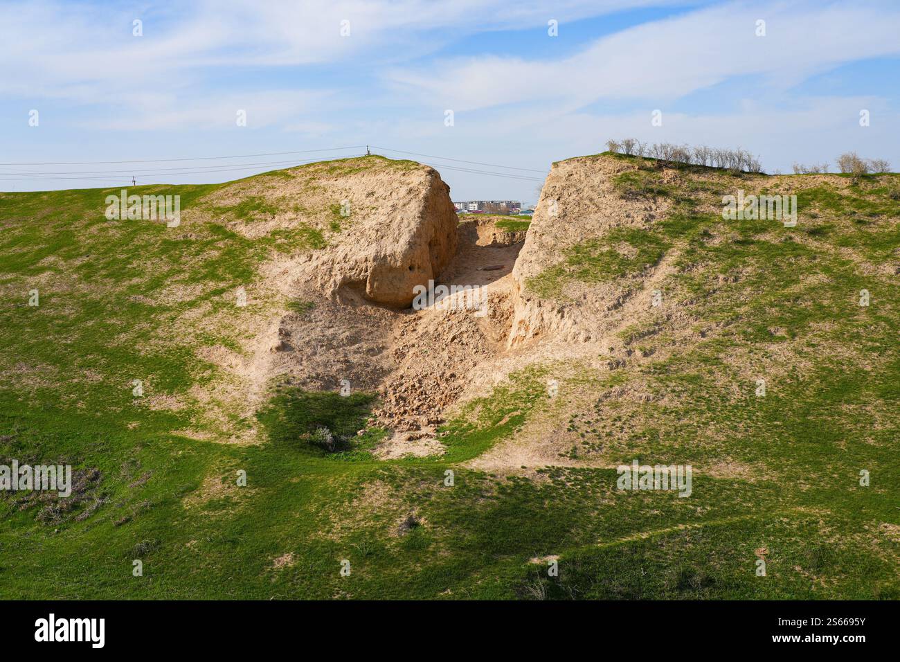 Afrasiyab (Afrosiyob) ancient settlement in ruins in Samarkand ...