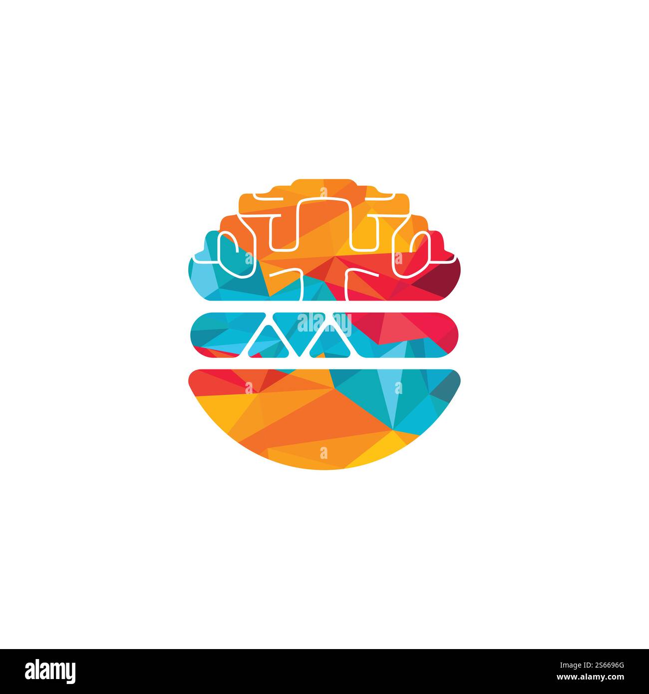 Burger Brain Vector Logo Design Template. Fast Food Cafe Logo Design ...