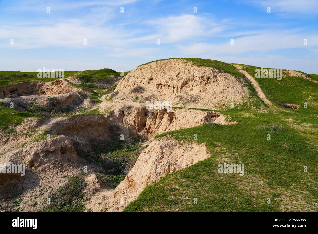 Afrasiyab (Afrosiyob) ancient settlement in ruins in Samarkand ...