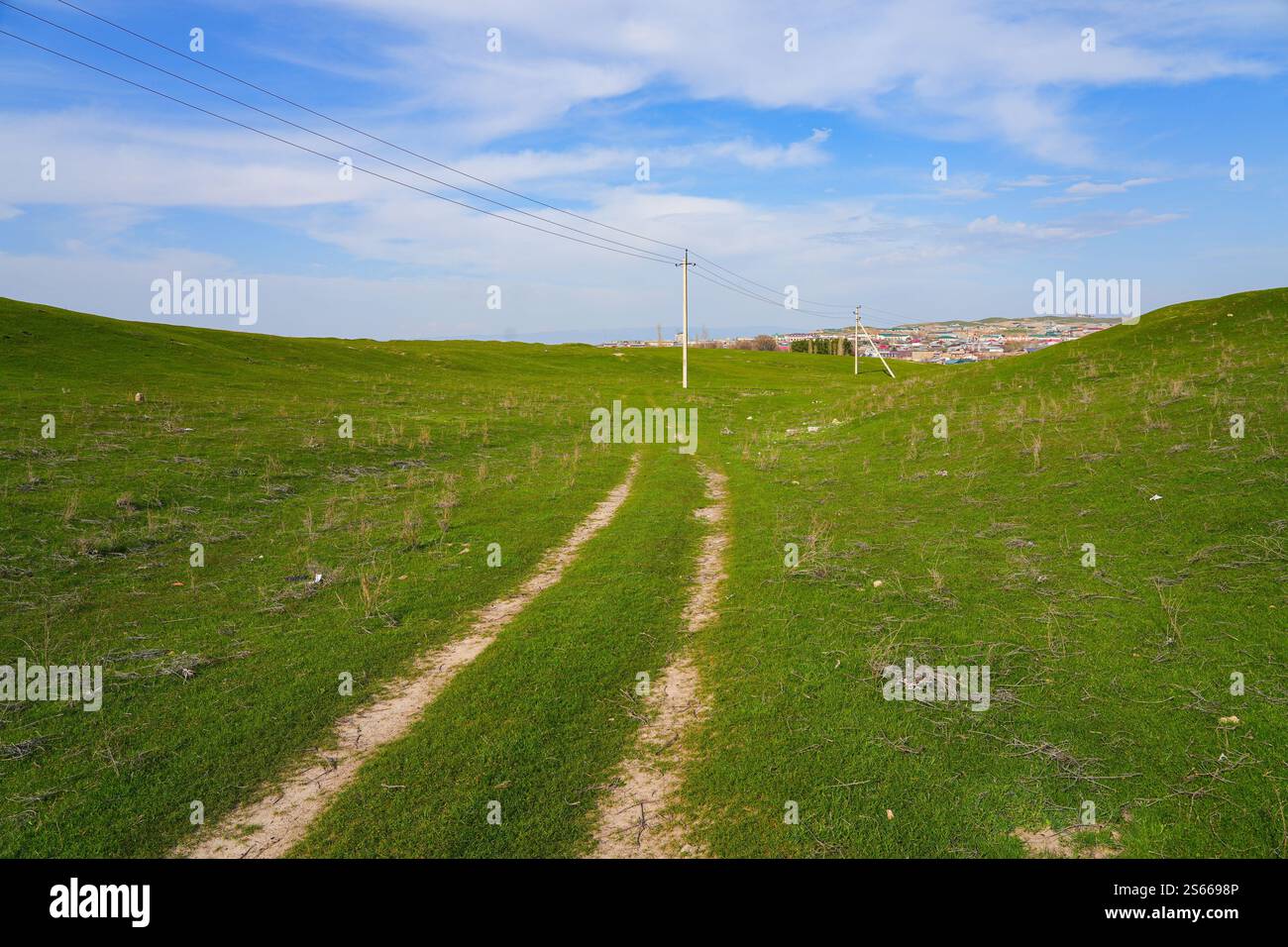 Tracks in the Afrasiyab (Afrosiyob) ancient settlement in ruins in ...