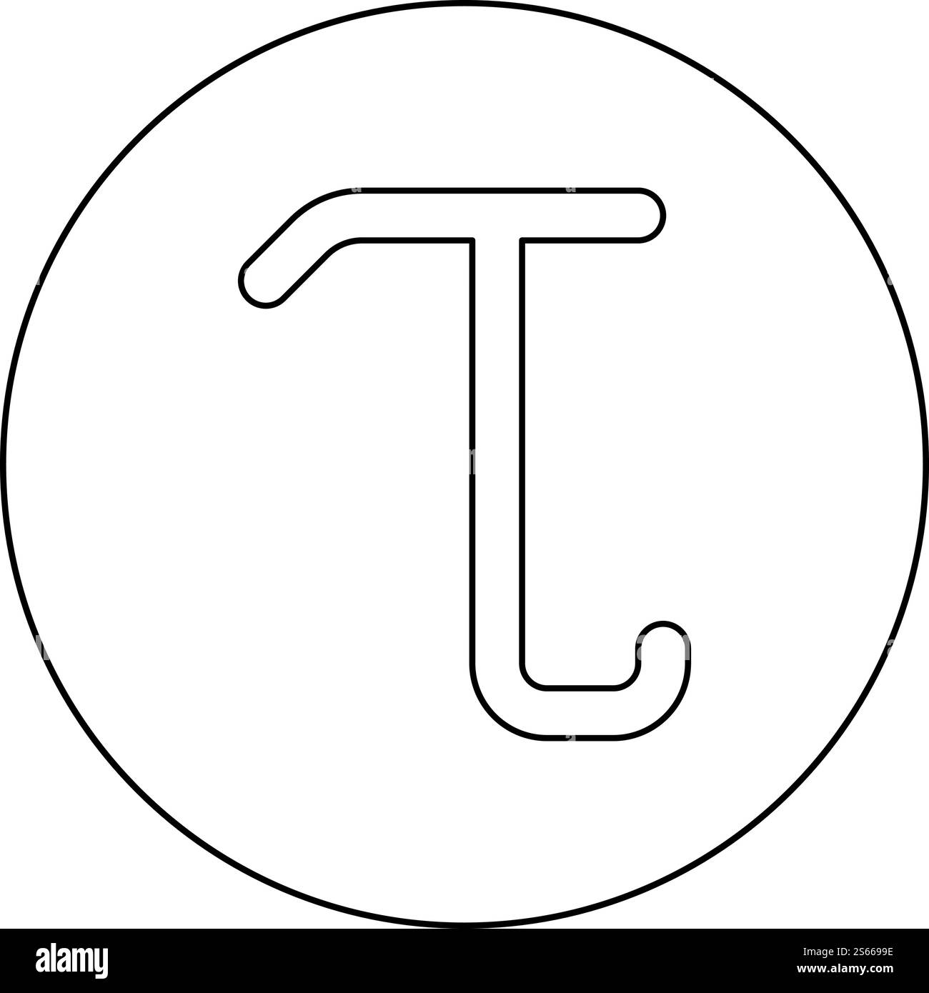 Tau greek symbol small letter lowercase font icon in circle round ...