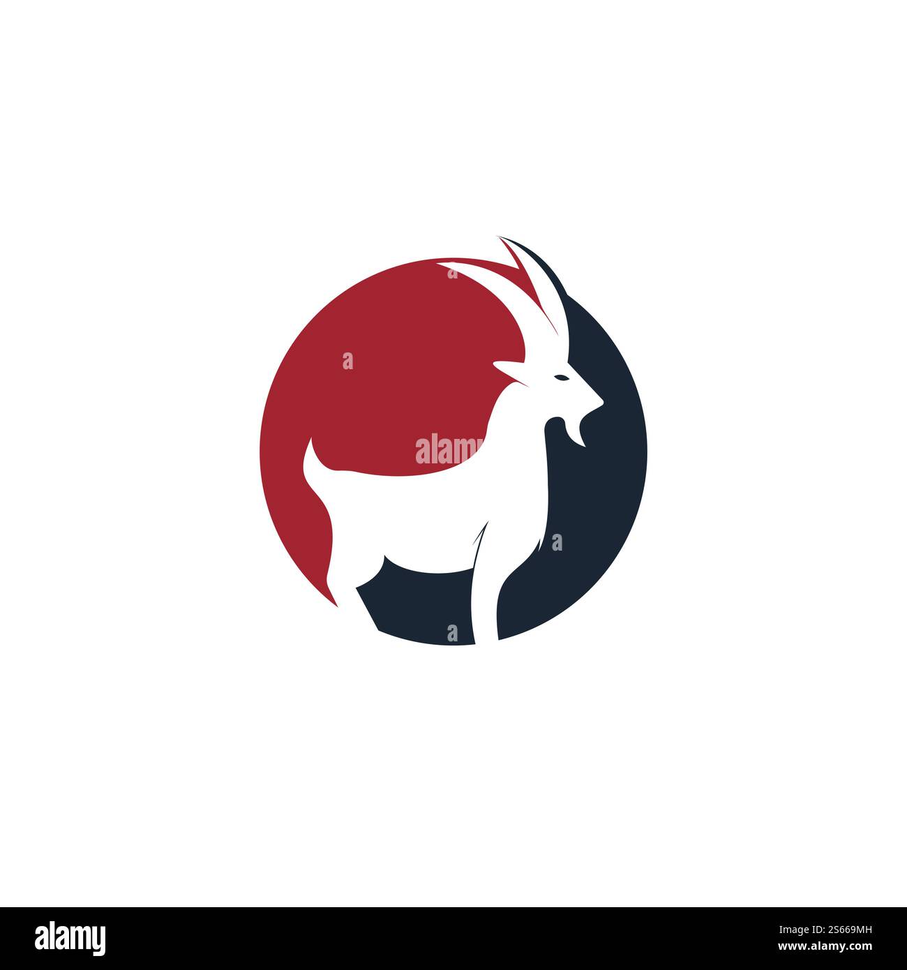 Goat Simple Logo Template Design. Mountain goat vector logo design ...