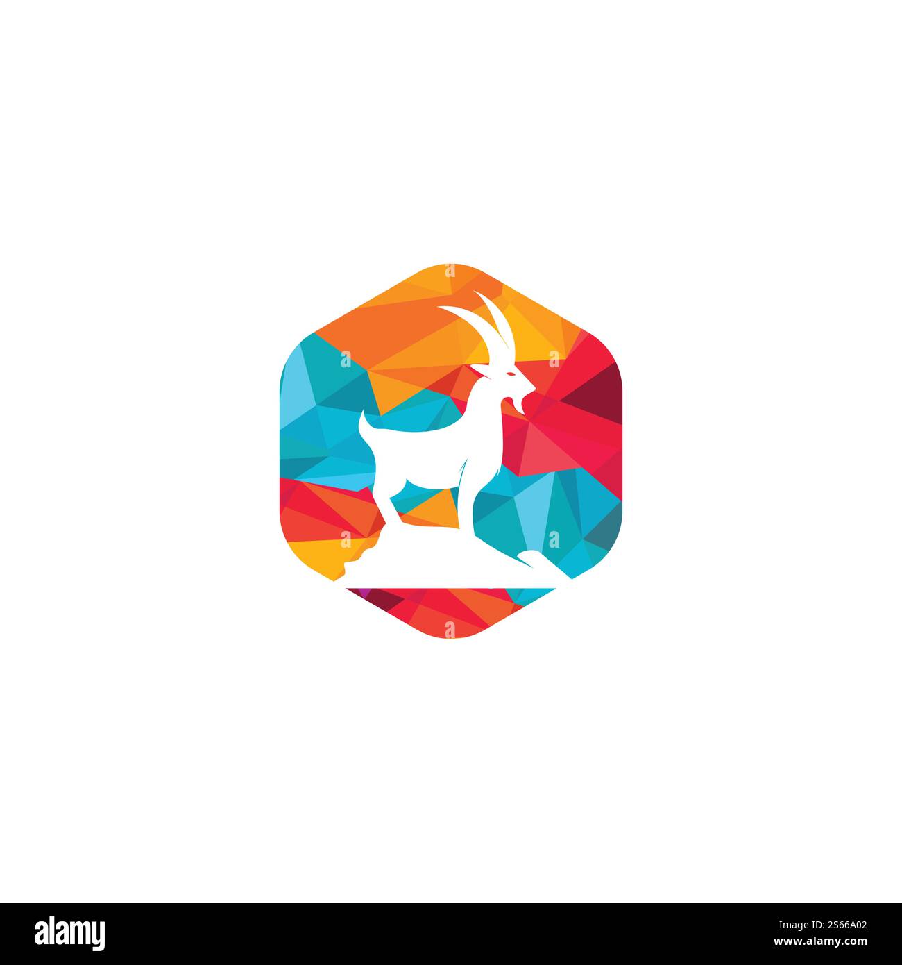 Goat Simple Logo Template Design. Mountain goat vector logo design ...