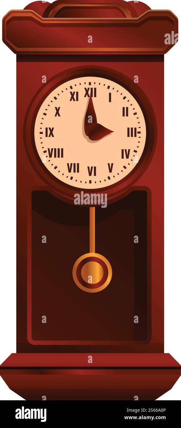 Bird pendulum clock icon. Cartoon of bird pendulum clock vector icon ...