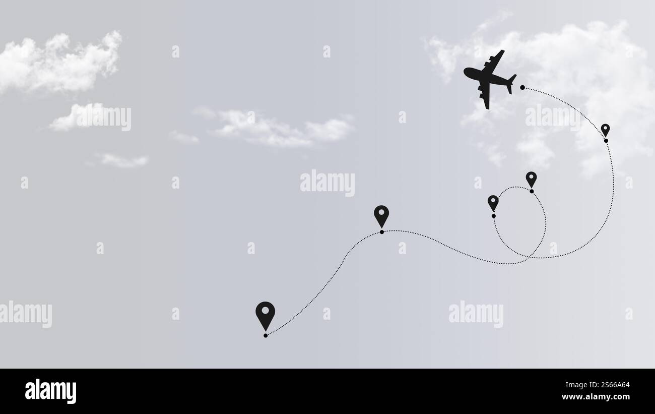 Travel icon, Airplane routes, Plane routes flight air dotted map ...