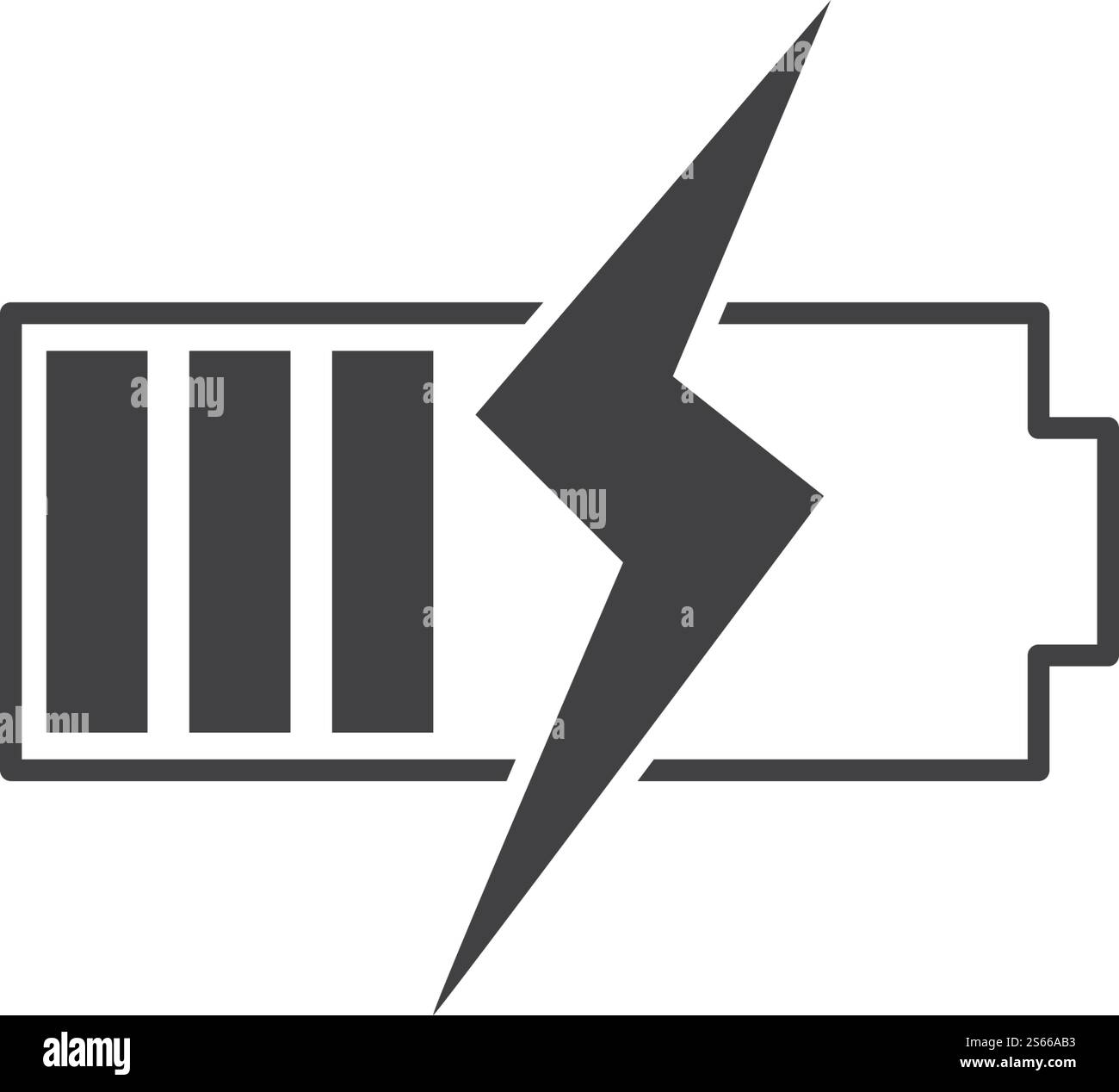 Green battery icon lightning Black and White Stock Photos & Images - Alamy