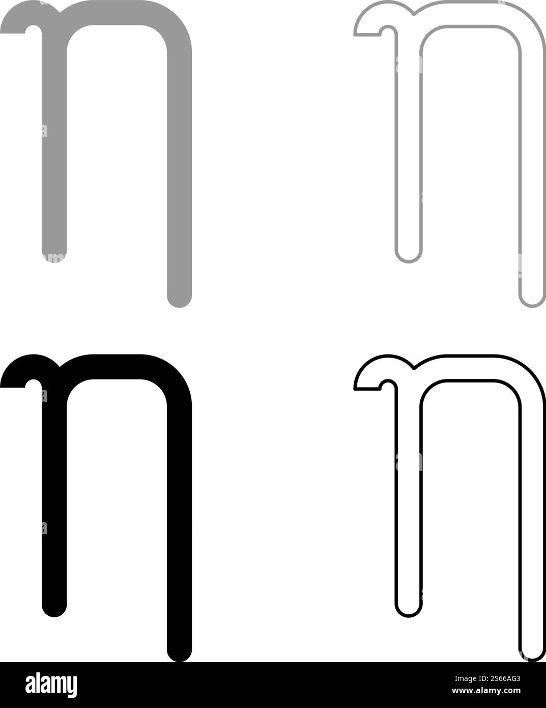 Eta greek symbol small letter lowercase font icon outline set black ...