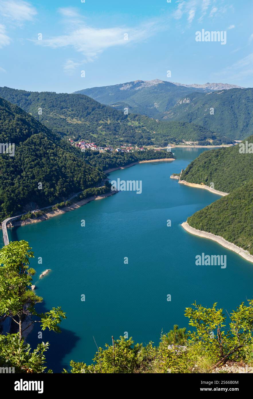 The famous Piva river canyon with its fantastic reservoir Piva Lake ...