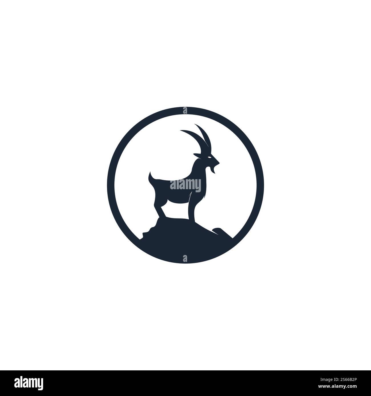 Goat Simple Logo Template Design. Mountain goat vector logo design ...