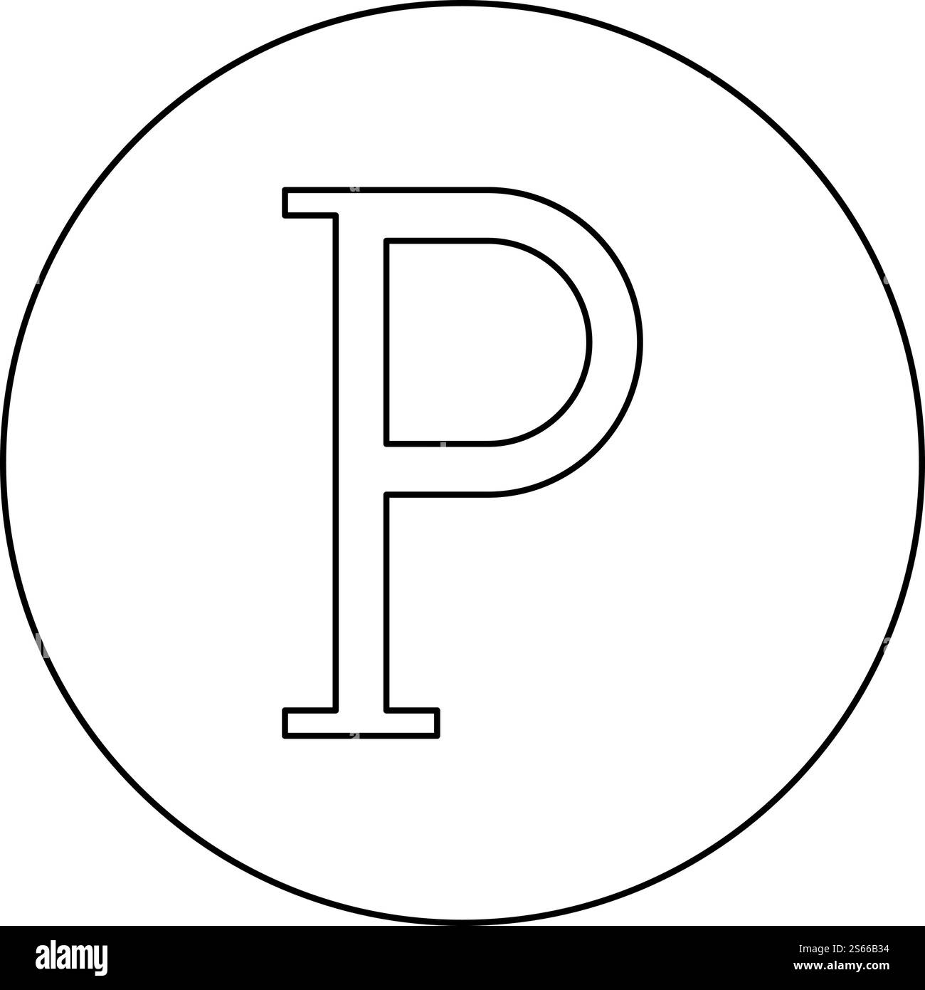 Rho greek symbol capital letter uppercase font icon in circle round ...