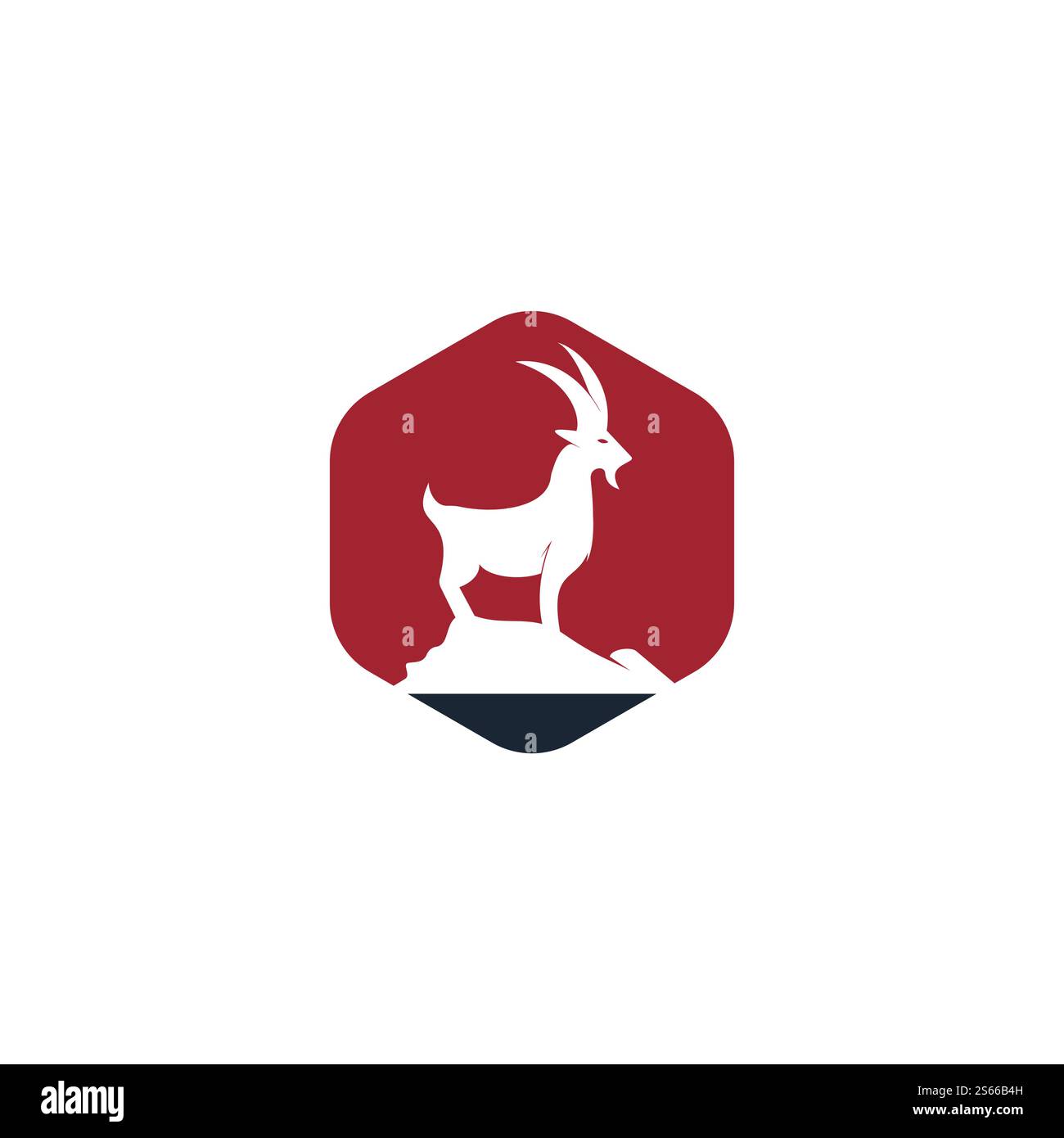Goat Simple Logo Template Design. Mountain goat vector logo design ...