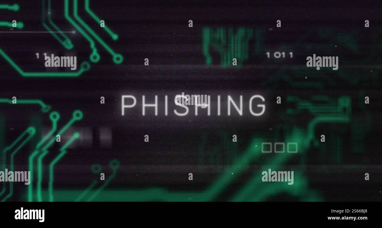 Image of phishing text and data processing over circuit board Stock Photo - Alamy