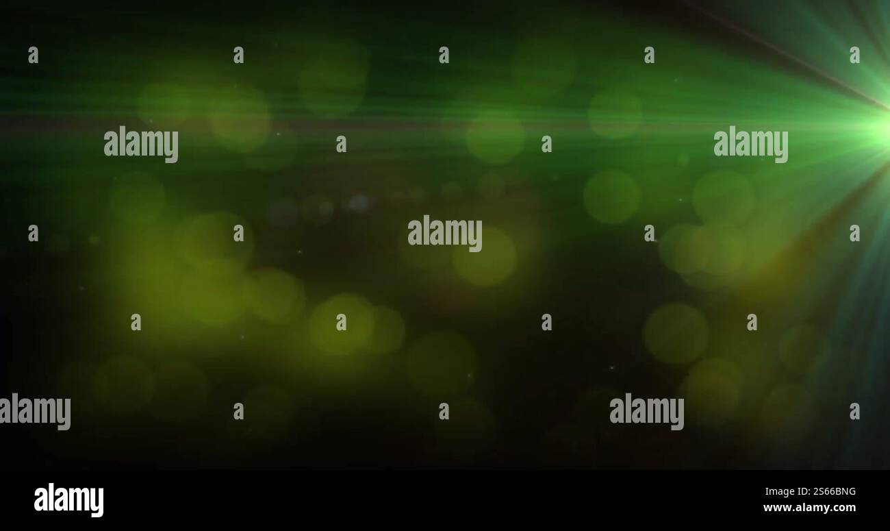 Image of glowing light spots moving over black background Stock Photo ...