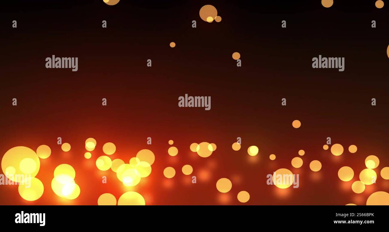 Image of glowing light spots moving over black background Stock Photo ...