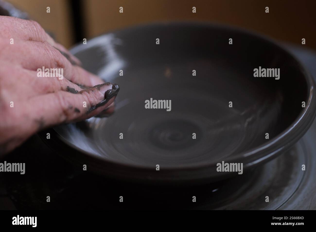 Kiko Ando, an artisan of Bizen ware or Bizen-yaki in Japanese, creates ...