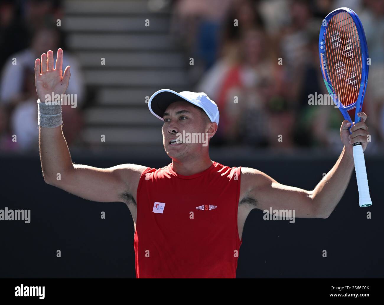 Melbourne, Australia. 16th Jan, 2025. James McCabe of Australia reacts ...