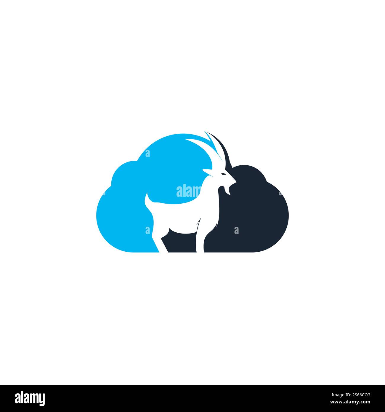 Goat Logo Template vector design. A beard goat in cloud shape logo ...