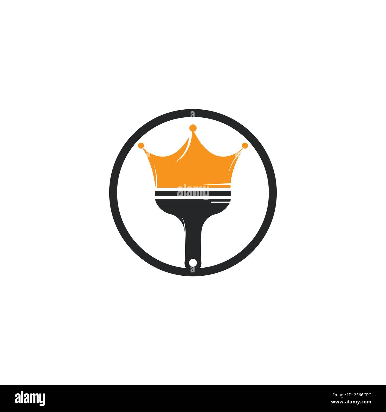 King paint vector logo design. Crown and paint brush icon Stock Vector ...