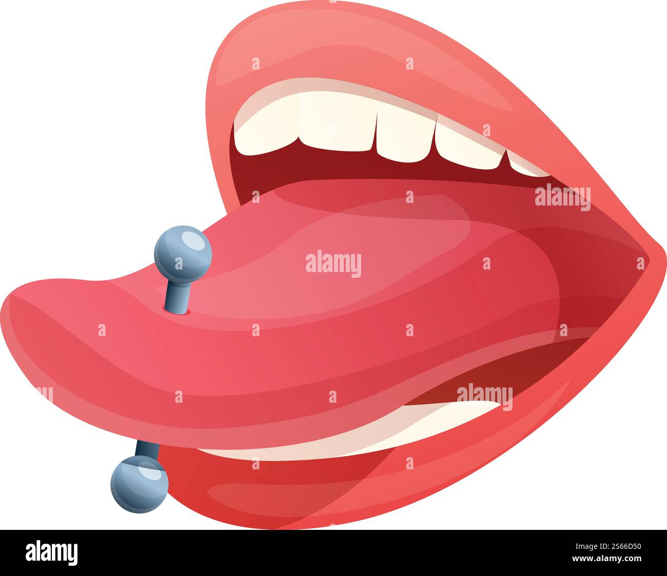 Tongue piercing icon. Cartoon of tongue piercing vector icon for web ...